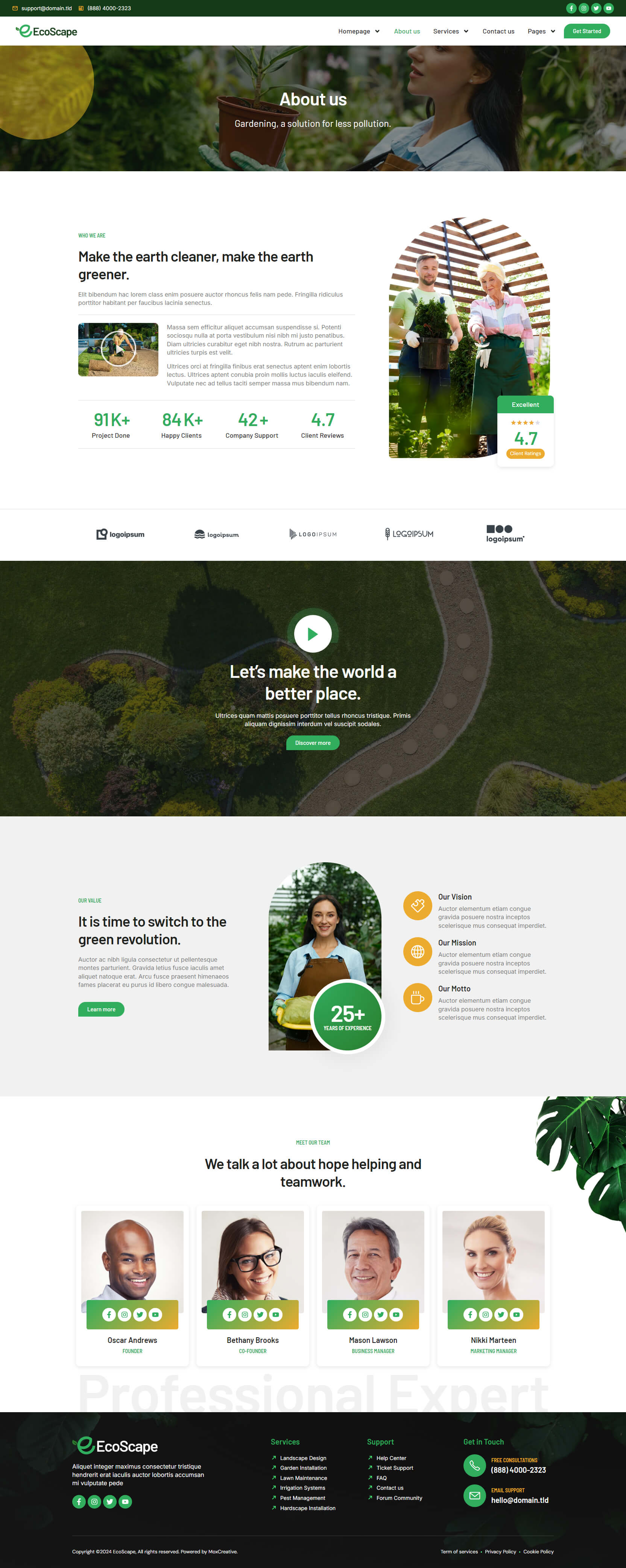 EcoScape - Gardening & Landscape Elementor Pro Template Kit by moxcreative